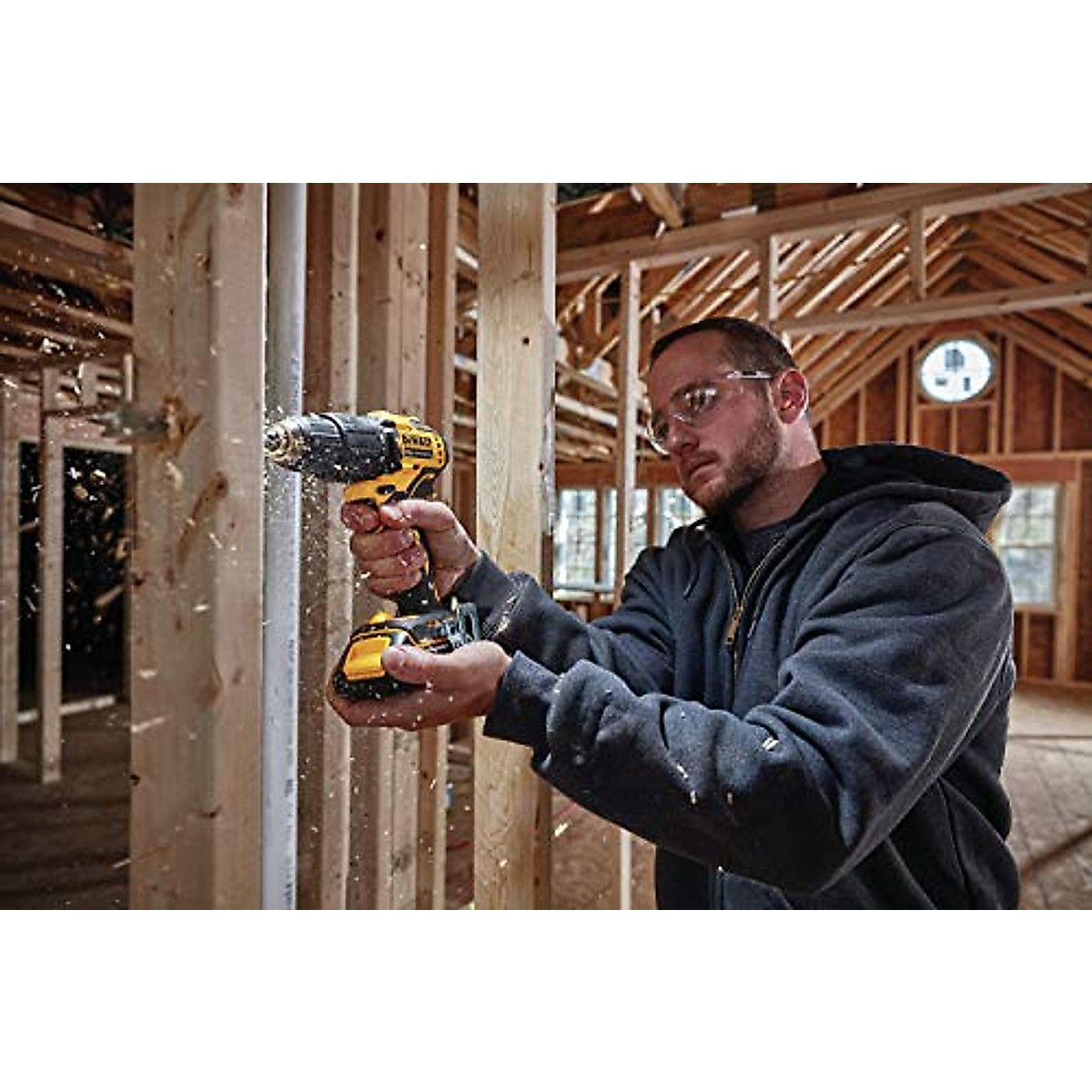 DEWALT ATOMIC 20V MAX* Hammer Drill, Cordless, Compact, 1/2-Inch, Tool Only (DCD709B)