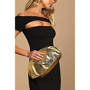 Bisadon Dumpling Pouch Crossbody Bag for Women Soft Clutch Purse Ruched Shoulder Bag Fashion Evening Bag Gold Small