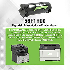 Be Green Ink Compatible Replacement Toner Cartridge for Lexmark MS321 MX321 MS421 MX421 MS521 MX521 MS621 MX621 MS321dn, MS421dn, MS421dw, MS521dn, MS621dn, MS622de, MX521de - 56F1H00 15K Black Toner