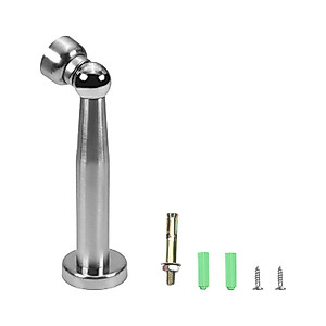 MroMax 1pcs Magnetic Door Stop Brushed Silver Tone 147mm Door Stopper Strong Magnetic Stainless Steel Door Catch for Hold Door Open Heavy Duty for Various Door Types, Wall & Floor Mount