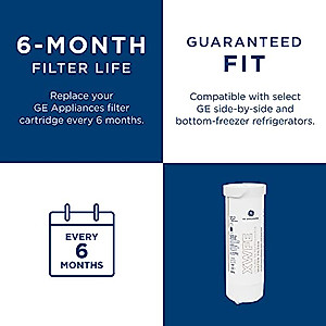 GE XWFE Refrigerator Water Filter | Certified to Reduce Lead, Sulfur, and 50+ Other Impurities | Replace Every 6 Months for Best Results | Pack of 1