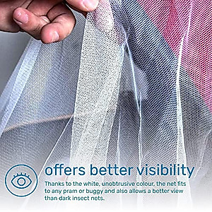 Enovoe Durable Baby Stroller Mosquito Net - Perfect Bug Net for Strollers, Bassinets, Cradles, Playards, Pack N Plays and Portable Mini Crib (White)