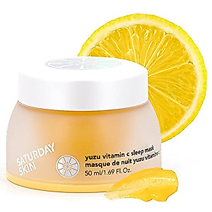 Saturday Skin Yuzu Vitamin C Sleep Face Mask Skin Care Retinol Niacinamide Face Moisturizer Brightening Sleeping Overnight Mask Facial Masks for Women, Korean beauty, Vegan Smooth Skin and Reduce Wrinkles Ideal for All Skin Types (1.69 Fl. Oz. (50ml))