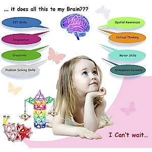 204 Pcs Magnetic Building Sticks Blocks Toys, 2.3" Length Magnet Educational Toys Magnetic Stacking Toys Set for Kids and Adult, STEM Building Toy 3D Non-Magnetic Balls with Storage Bag