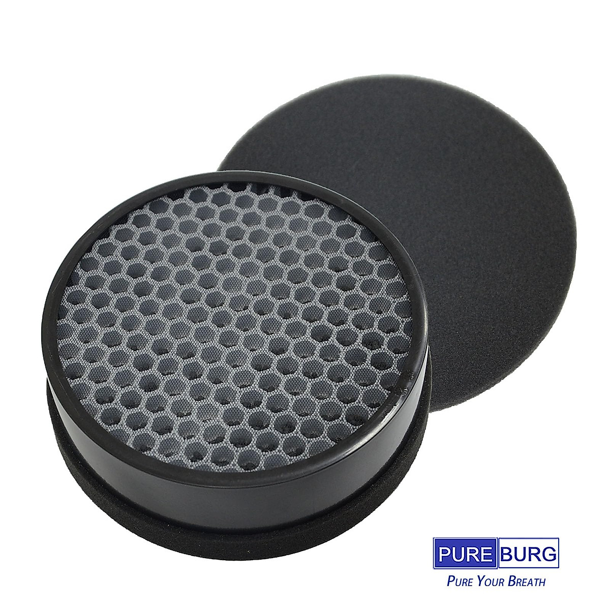 PUREBURG KJ65F-A1 Replacement True HEPA filter Compatible with GENIANI G-2000-FL and TCL CISNO iHome KJ65F-A1 KJ65F-A2 Air Purifiers, 2-Pack