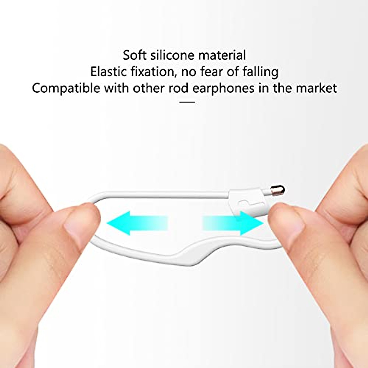 Haireca Adjustable Ear Hooks Designed for Apple AirPods Pro/Pro 2,AirPods 1/2/3[Added Stylish Leather Storage Bag],Airpods Accessories for Running,Ergonomic Design,Washable and Dirt Resistant(White)