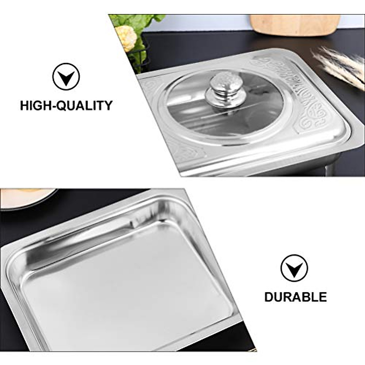 DOITOOL Cold Food Buffet Chafing Dish Buffet Set Chafer and Buffet Warmer Set Steam Pans and Folding Frame Food Warmers for Wedding Events Parties Buffets Buffet Server