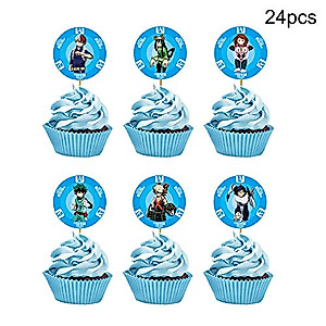 My Hero Academia Birthday Party Supplies, Including Birthday Banner, Cake Topper, Cupcake Toppers, Balloons, Hanging Swirls, Paper Garlands