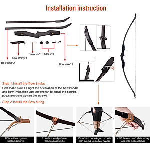 SOPOGER Archery Recurve Bow and Arrow Set 53'' Takedown Recurve Bow Right and Left Hand for Youth Beginner Recurve Bow 20-40lbs (20 LBS)