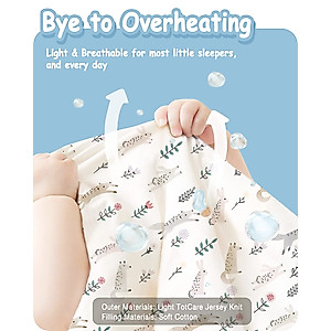 TOTBASIC Baby Sleep Sack 2-Pack, Light & Soft Unisex-Baby Wearable Blanket, 2-Way Safe Zippers Sleepsack for Babies 0-3-6-12-18-24 Months 0.5 TOG