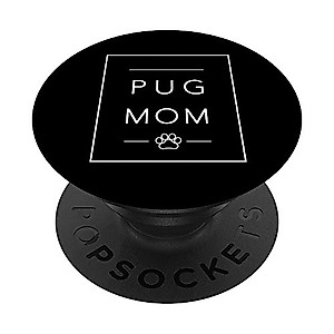 Cute Pug Lover Dog Mom Gift, Minimalist Pug Dog Mom PopSockets Swappable PopGrip