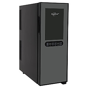 Koolatron 12 Bottle Dual Zone Wine Cooler, Black, Thermoelectric Wine Fridge, 1.2 cu. ft. (33L), Freestanding Wine Cellar, Red, White, Sparkling Wine Storage for Small Kitchen, Apartment, Condo, RV