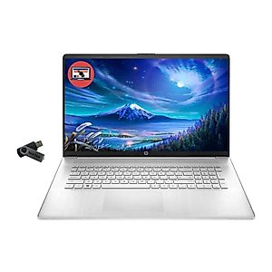 HP 17.3'' HD Touchscreen Business Lap, Intel Core i7-1165G7, Win 11 Pro, 64GB RAM 2TB SSD, HDMI, WiFi 6, Bluetooth, Webcam, Numeric Keypad, Backlit Keyboard, Long Battery Life, Tech Deal USB, Silver