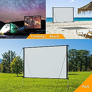 n/a Outdoor Projector Screen with Stand 100 Inch 16:9 8K 4K HD 3D Fast Folding Portable Indoor Projection Screen