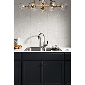 Kohler K-R562-SD-VS Malleco Pull-down Kitchen Sink Faucet with Soap/Lotion Dispenser, Vibrant Stainless