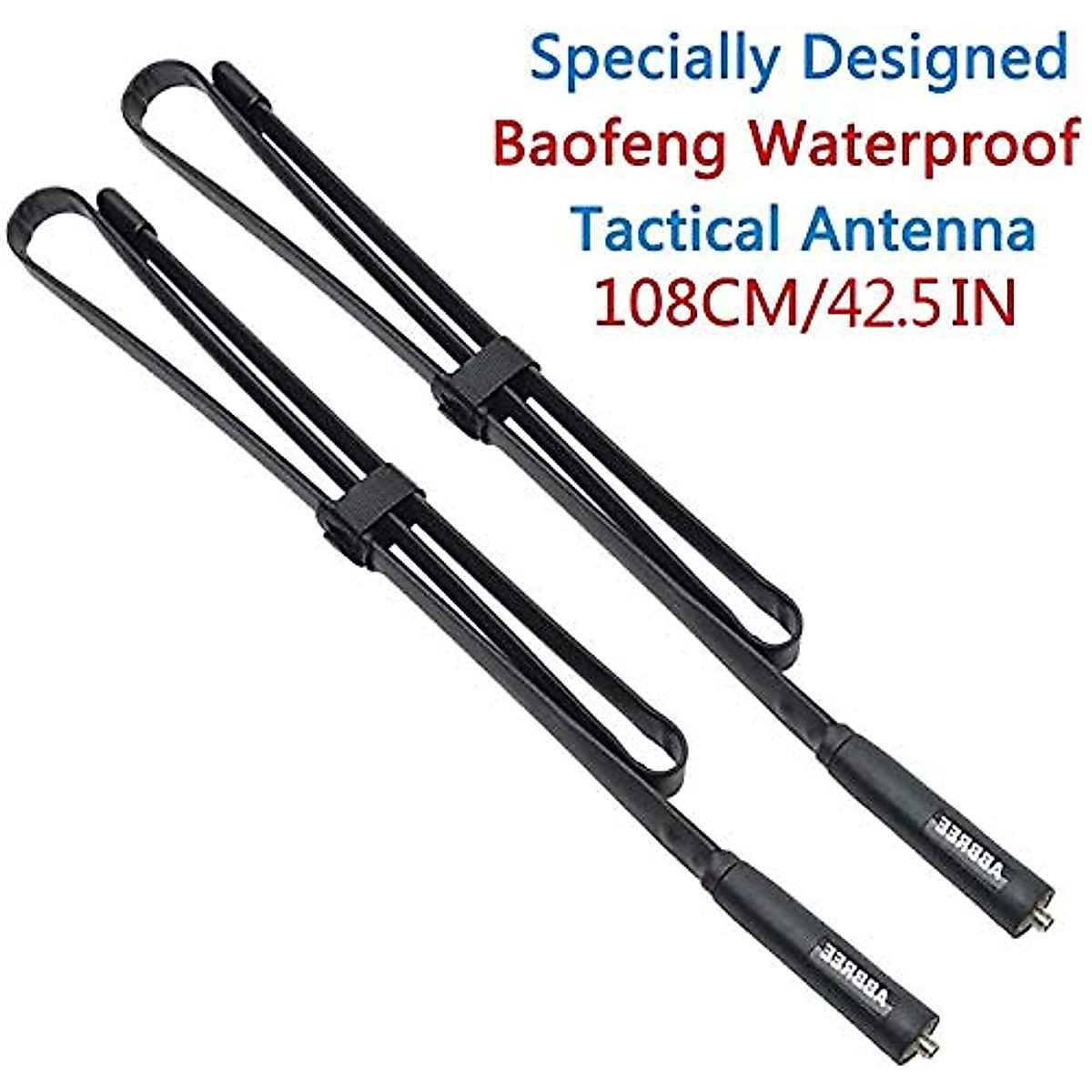 2 Pack 42.5-Inch Length ABBREE SMA-Female Dual Band 144/430Mhz Waterproof Foldable CS Tactical Antenna for Baofeng Walkie Talkie UV-9R UV-XR UV-5R BF-F8HP UV-5S GT-3WP Waterproof Two Way Radio