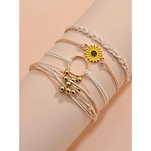 choice of all Cute Bracelets for Women Boho Bracelets Sunflower Friendship Bracelet Adjustable Bracelets Stack Surfer Beach Jewelry Party Favors Stocking Stuff