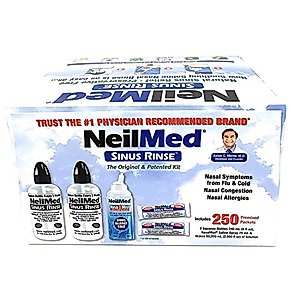 NeilMed Sinus Rinse Premixed Refill Packets 250 Count, Pack of 2