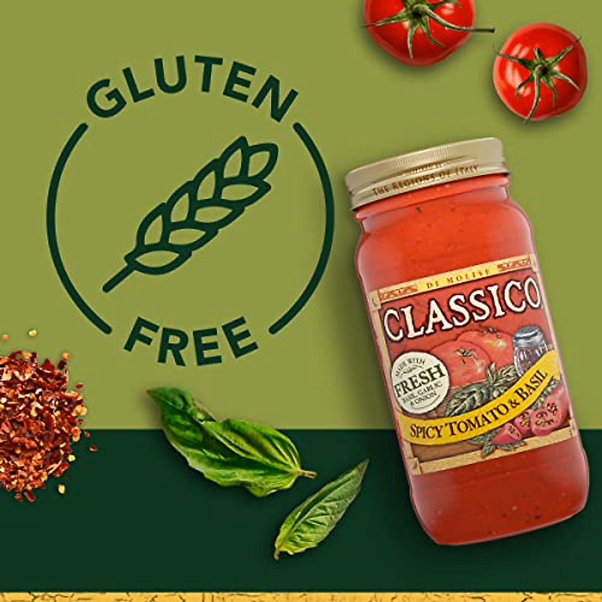 Classico Spicy Tomato & Basil Spaghetti Pasta Sauce (24 oz Jar)