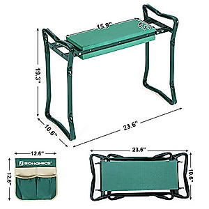 SONGMICS Garden Kneeler and Seat, Gardening Gifts For Women, Gardening Supplies, Garden Stool, with Upgraded Soft Thicken Kneeling Pad, Christmas Gift UGGK49L