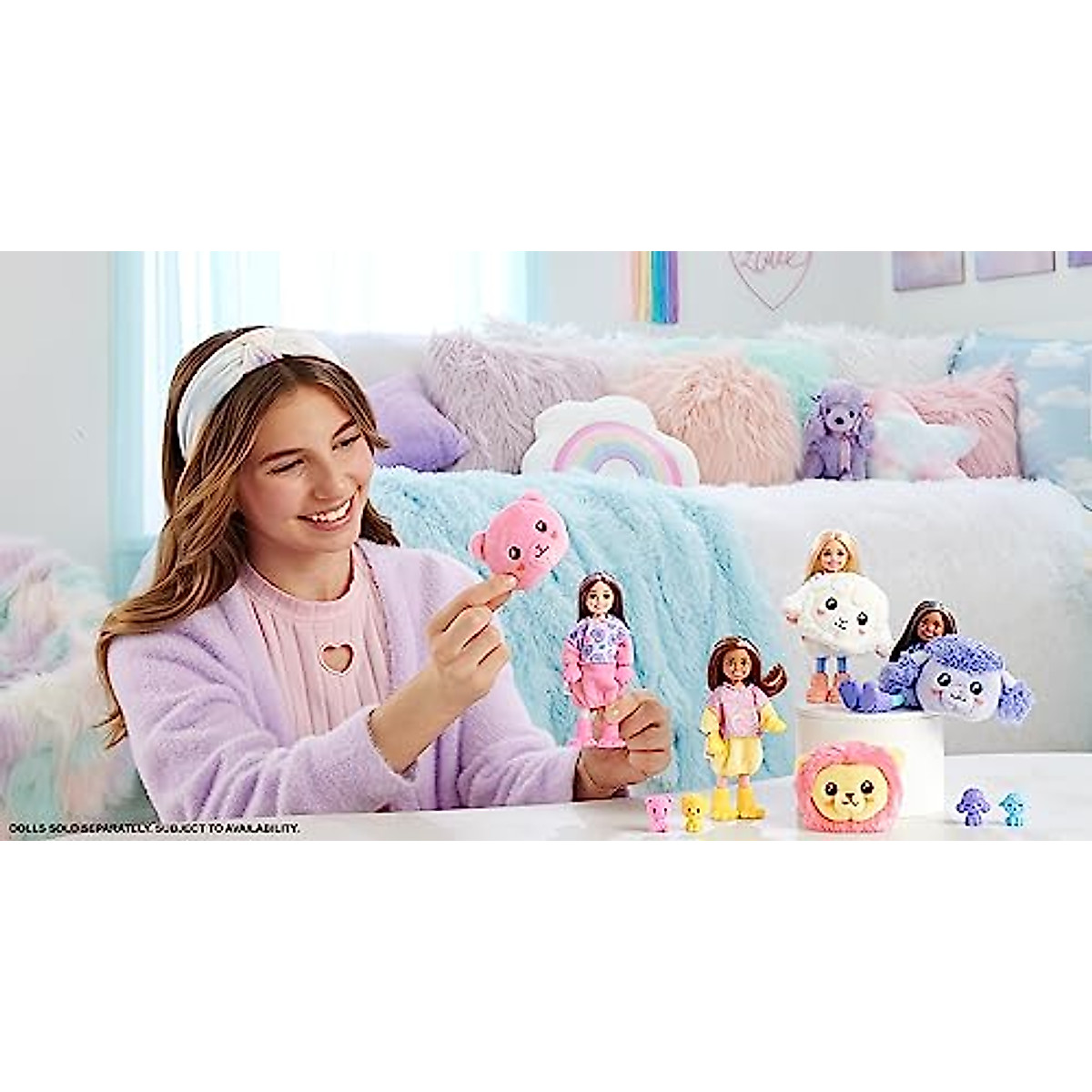 Barbie Cutie Reveal Chelsea Doll & Accessories, Lion Plush Costume & 6 Surprises Including Color Change, Cozy Cute Tees Series