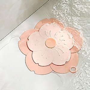 Bathtub Drain Cover Tub Stopper, Hair Catcher Strainer, 2024 New Kitchen Sink Drain Stoppers, Flower Shape Dual Use Silicone Floor Drain Cover, Drain Protector for Kitchen, Bathroom