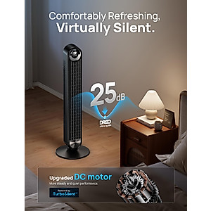Dreo Tower Fan for Bedroom, 42 Inch Bladeless Fan, 90° Oscillating Fan, Quiet Floor Fan with Remote, LED Display, 6 Speeds 4 Modes, 12H Timer, Standing Fans for Home Living Room Office, Cruiser Pro T2