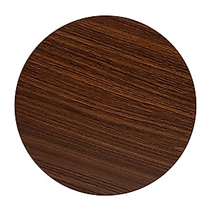 Taylor + Logan Brennan End Table - Engineered Wood Walnut Side Table with Matte Black Cross Brace Frame - 15.75" Round Side Table