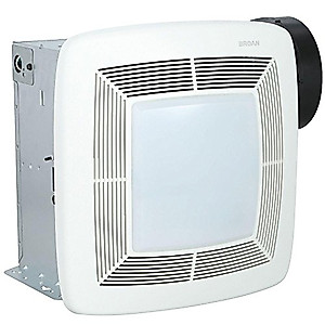 Broan-Nutone QTXE150FLT Ultra-Silent Ventilation Fan with Light, Quiet Exhaust Fan for Bathroom and Home, ENERGY STAR Certified, 36-Watt Fluorescent Light, 4- , White , 6" Round