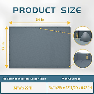 Under Sink Mat for Kitchen Waterproof ，34"x22" Silicone Under Sink Liner Drip Tray with Drain Hole ,Flexible Cabinet Mat and Protector for Kitchen Bathroom，Black