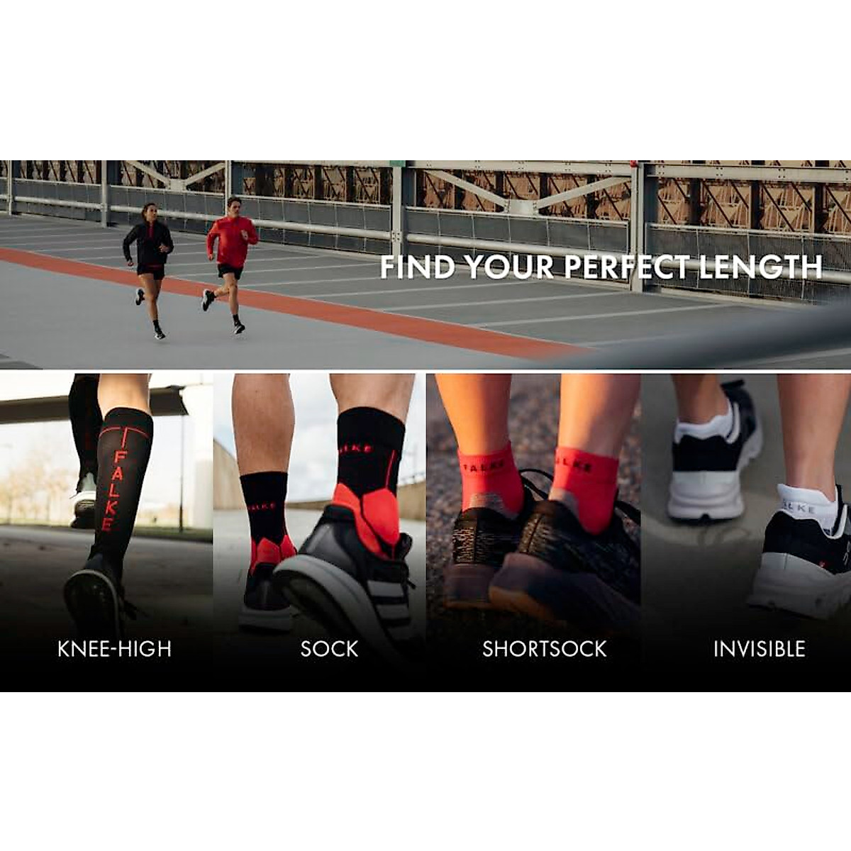 FALKE Men's RU3 Comfort Running Socks, Mid Calf, Thick Cushion, Anatomic Fit, Breathable Quick Dry, Organic Lyocell, Black (Black-Mix 3010), 9-10, 1 Pair