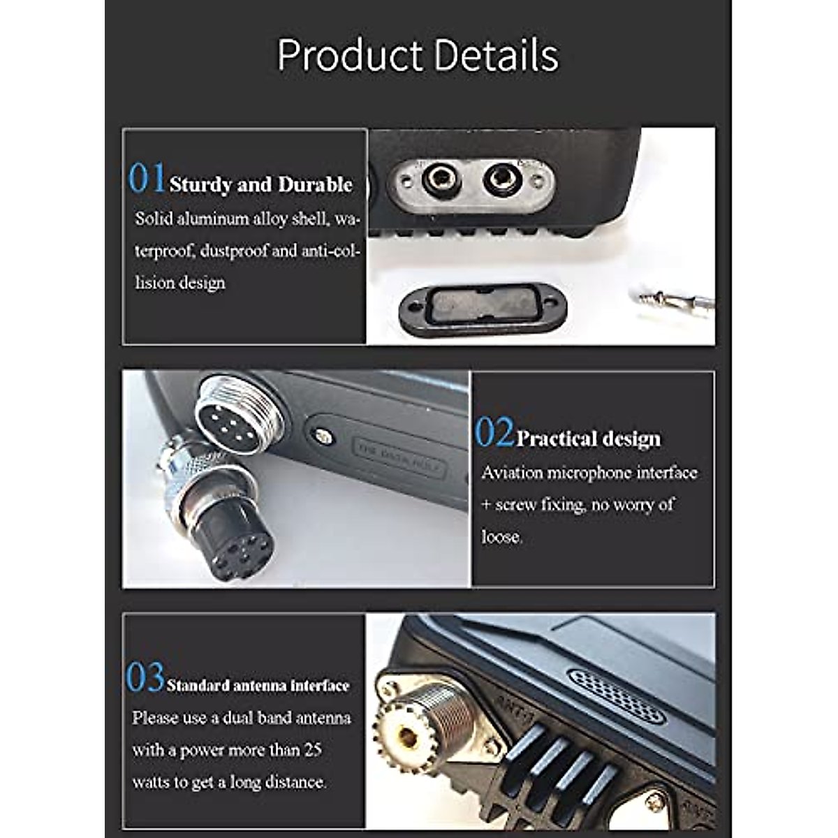 Anysecu WP-9900 Mini Mobile Radio 25W 200 Channels UHF VHF Dual Band Car Radio with Programming Cable