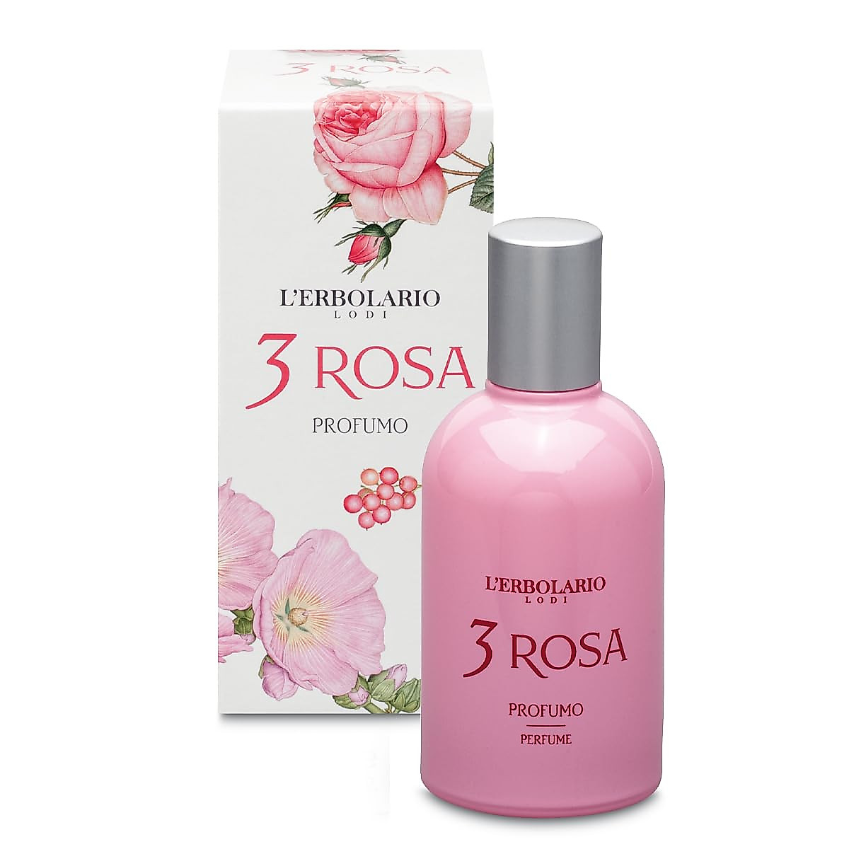 L'Erbolario 3 Rosa - Romantic And Feminine Fragrance For Every Woman - Three Admirable Fragrant Notes Of Provence Rose, Peruvian Pepper And Hollyhock - Offers A Seductive Accent - 1.6 Oz EDP Spray
