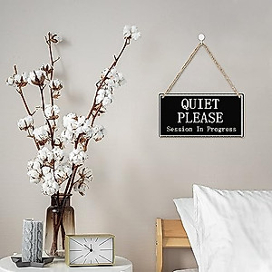 Quiet Please Session in Progress Functional Small Office/Home Treatment Room Hanging Door Sign 12 inch by 6 inch