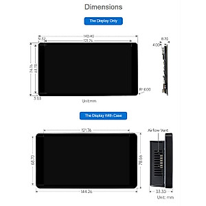 waveshare 5.5inch 2K Capacitive Touch LCD Display Compatible with Raspberry Pi 5/4B/3B+/Pi 3B/Zero 2w/Zero w and CM4 Supports Windows 11/10/8.1/8/7