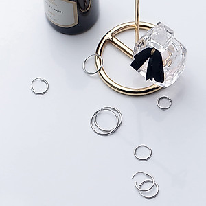 EPIRORA Silver Hoop Earrings- Cartilage Endless Small Hoop Earrings Set for Women Men, 3 Pairs of Hypoallergenic 925 Sterling Silver Tragus Earrings Nose Lip Rings (3 Pairs(8mm*3))