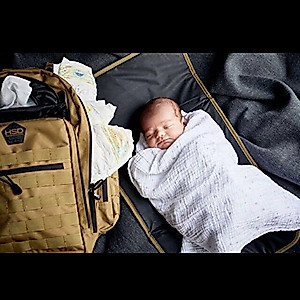 HSD Diaper Changing Mat Pad, Easy to Clean, 600D Waterproof Polyester Backing, Military Style (Coyote Brown)