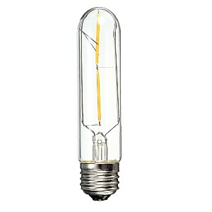 Superdream E27 T10 2W Cob Led Vintage Light Bulb Retro Edison Style Screw Technology 25W Incandescent Bulb Equivalent Old Fashioned Tubular Nostalgic Filament Warm White 2700K