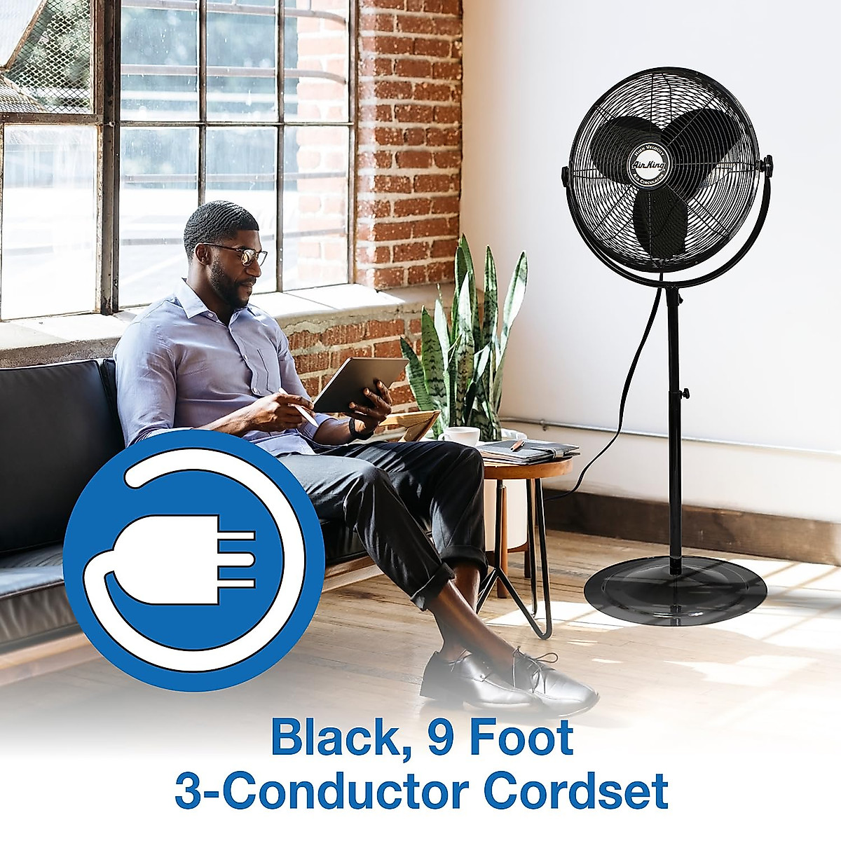 Air King 9420 20-Inch Industrial Grade Pedestal Fan