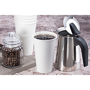 NYHI 100 Pack 16 oz White Paper Disposable Coffee Cups Hot Cold Beverage Drinking Cup for Water Juice Espresso Tea Ideal for Water Coolers Party