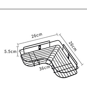 ROFRA Corner Shower Caddy Shelf 2-Pack Wall Mounted Shower Bathroom Shelf with Adhesives, Storage Organizer for Bathroom, Dorm and Kitchen,Black