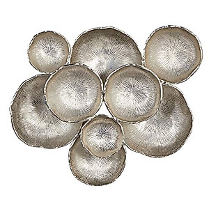 Deco 79 Aluminum Abstract Wall Decor, 24" x 5" x 20", Silver