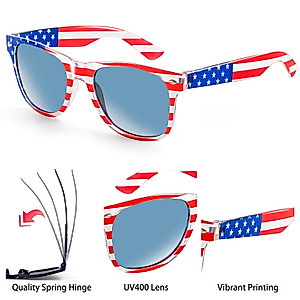 Sofier 4th of July Accessories 3 pairs USA American Flag Sunglasses Patriotic Party Favors Fourth of July Accessories Red White and Blue Sunglasses for Women Men Classic Retro