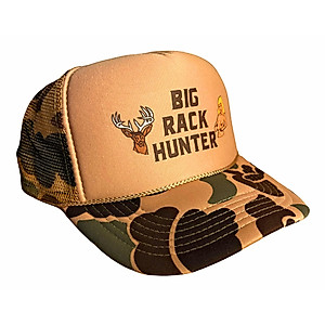 Big Rack Hunter Trucker Hat, Hunting Camo Ballcap with Breathable Mesh Back, Adjustable Strap, Funny Camouflage Snapback for Men