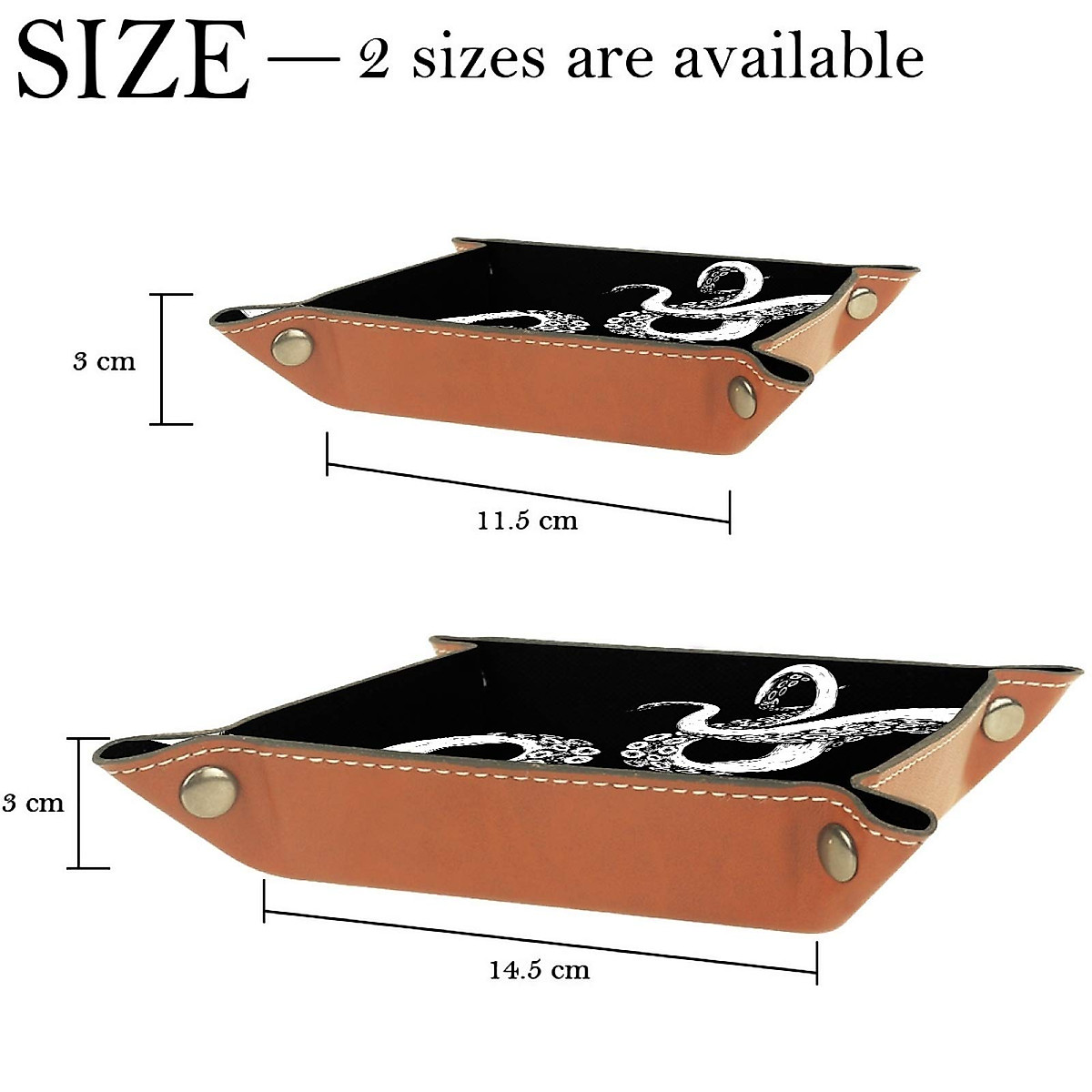 feichanghao Black and White Octopus Tentacles Folding Dice Tray, PU Leather Dice Holder Rolling Trays for RPG Dice Gaming DandD and Other Table Games