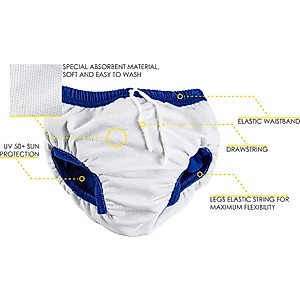 Cressi Baby Infant Soft Reusable Swim Diaper, Blue, Medium (9/12 Months)