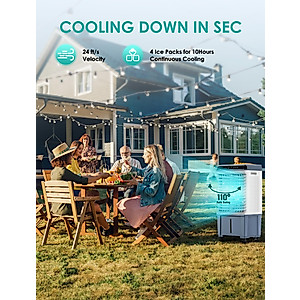 Air Choice Evaporative Air Cooler, 1800CFM Swamp Cooler with 12H Timer, 110° Oscillation, Remote Control & 5.3 Gal Water Tank, 3 Speeds, 4 Ice Packs, 3-in-1 Evaporative Cooler for Outdoor Indoor Use