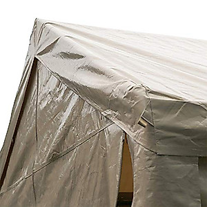 SORARA Carport 10 x 20 ft Heavy Duty Canopy Garage Car Shelter with Windows and Sidewalls, Beige