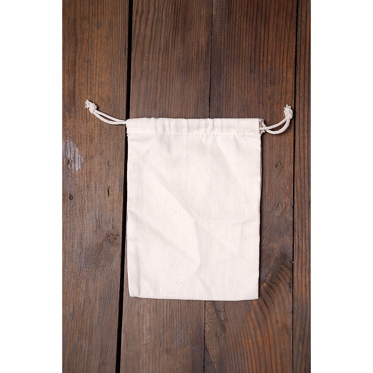 8"x10" Reusable Eco Friendly 100% Cotton Double Drawstring Muslin Bags "Premium Quality" (Natural Color)- Set of 100