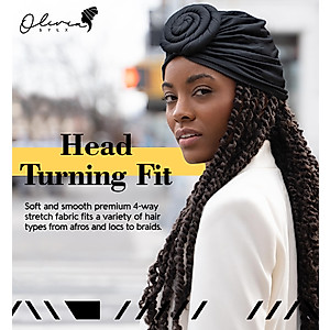 Olivia Sylx African Turban - Top Knot Turban & Pretied Head Wraps for Women - Stylish Head Turbans for Women Fashion